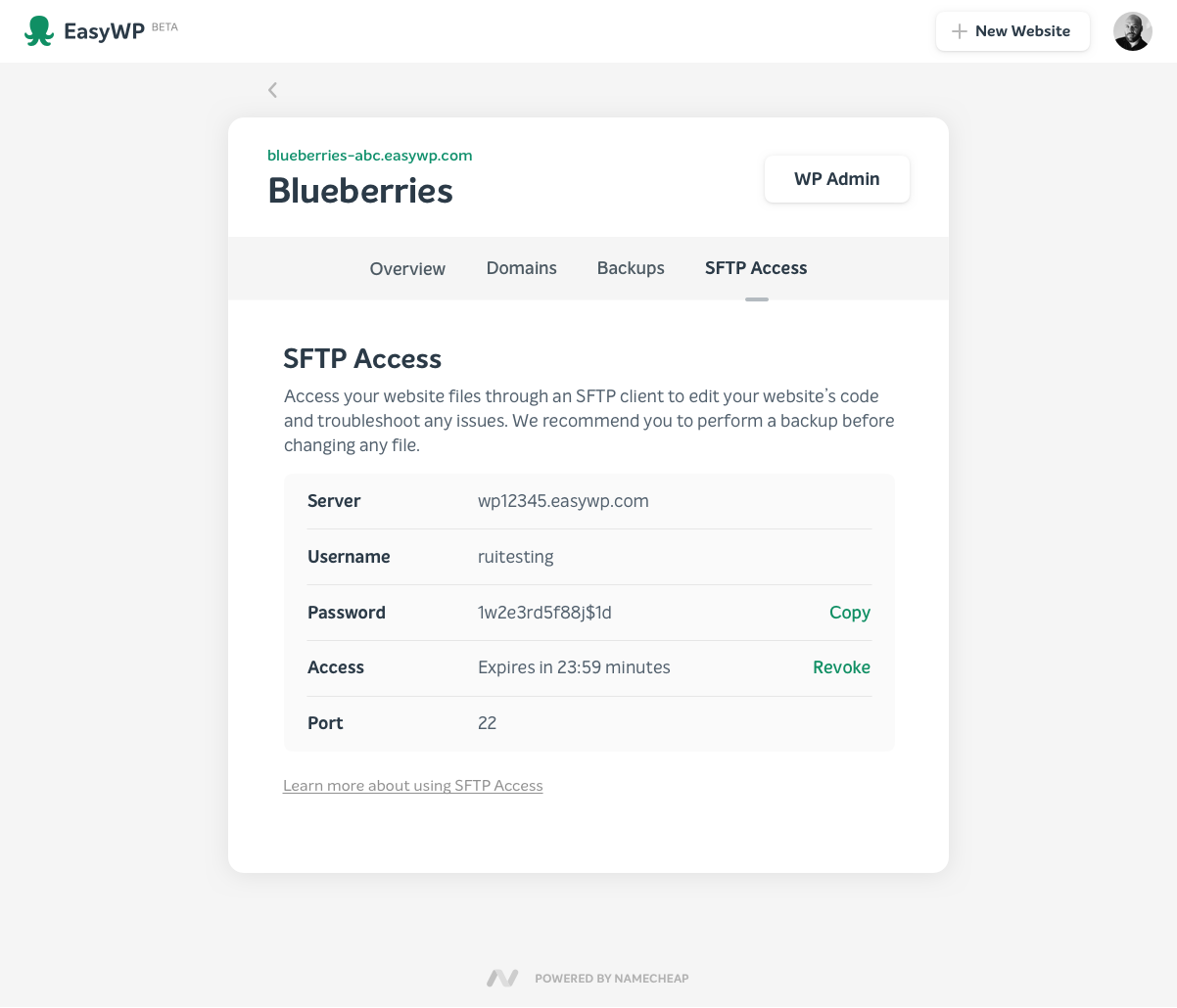 Manage your EasyWP Website with SFTP - Namecheap Blog